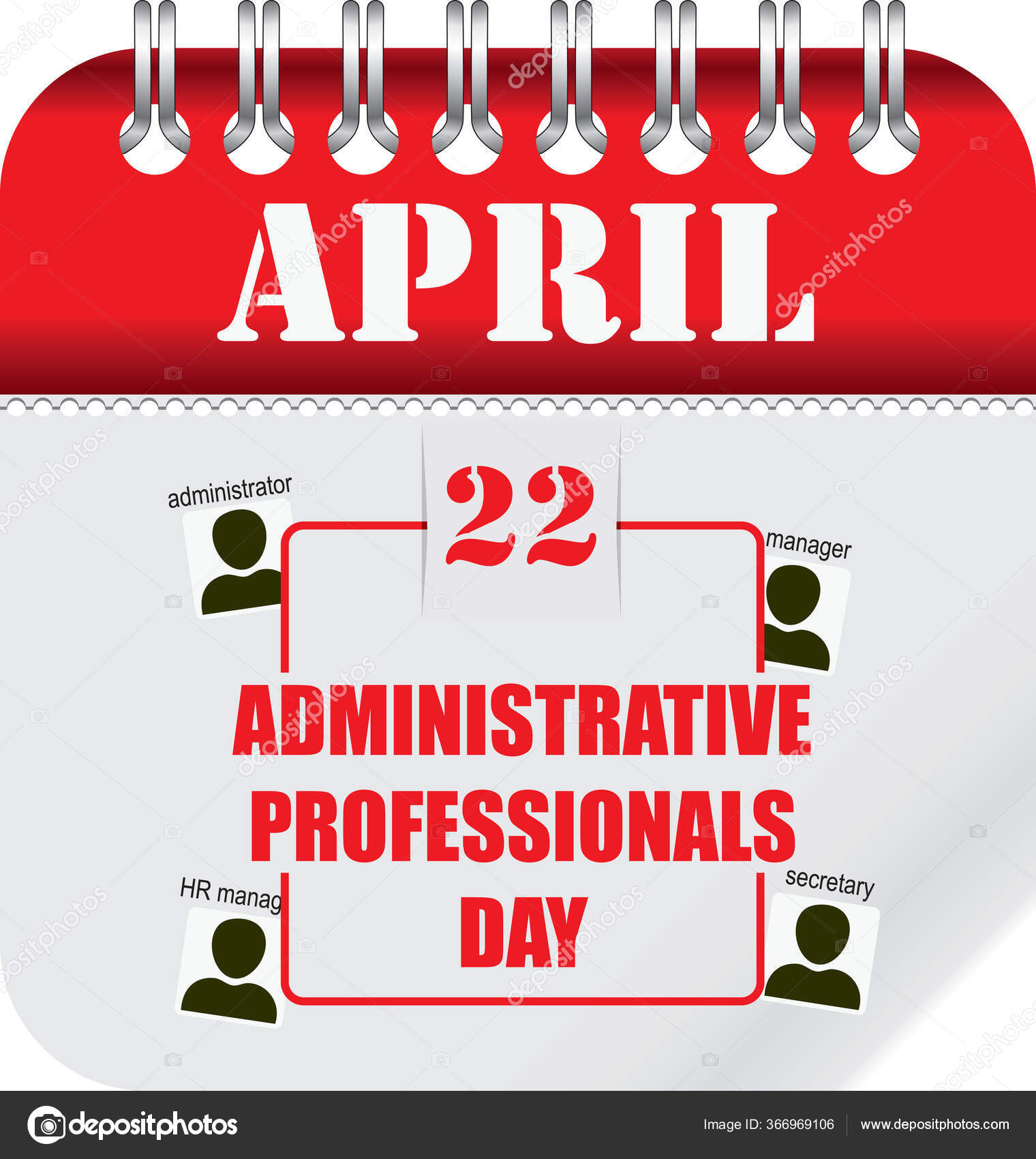 Calendar Perforation Changing Dates April Administrative Professionals ...
