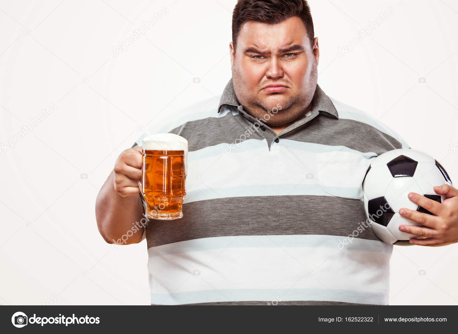 Fat Man Drinking Beer