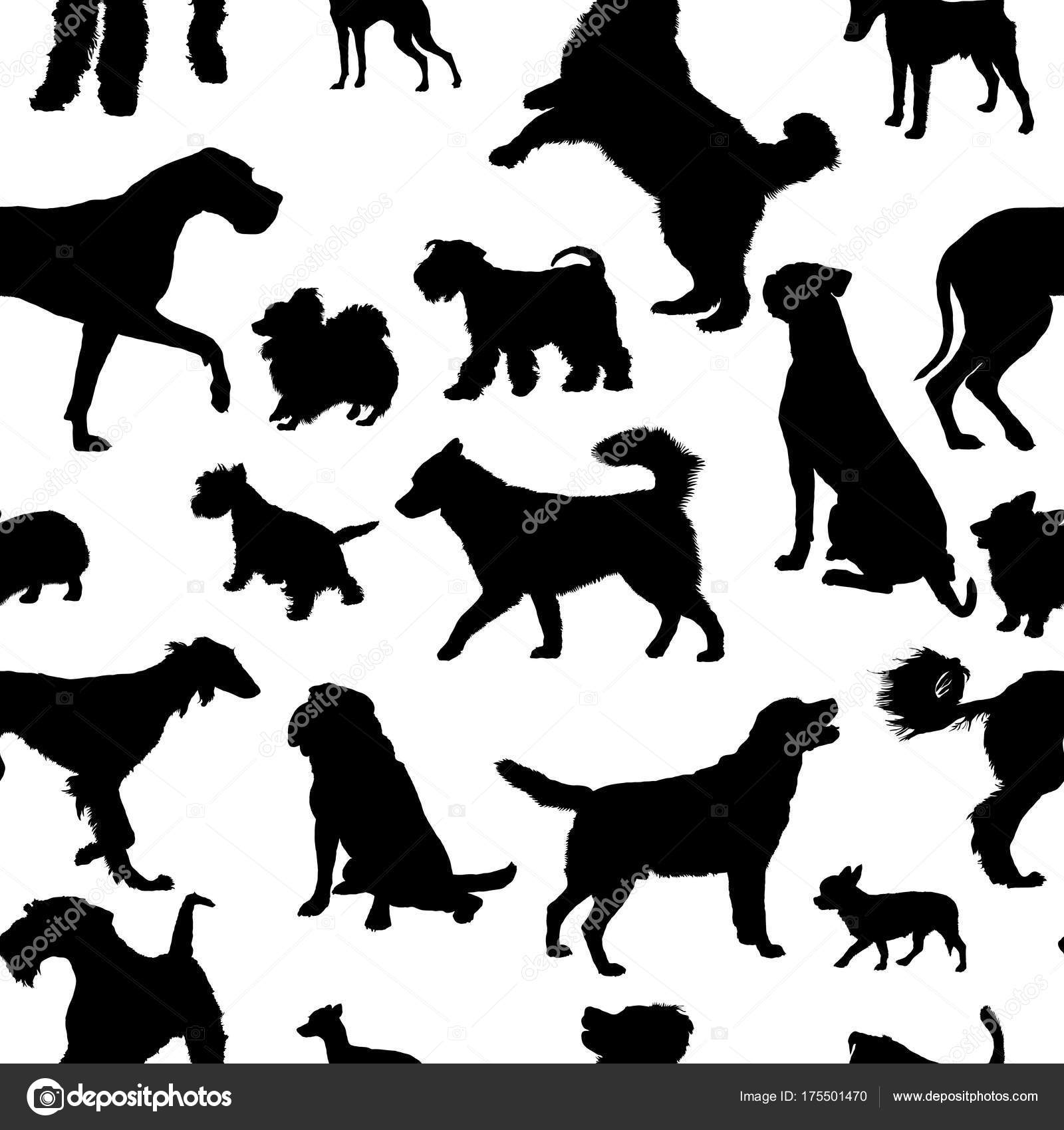 Seamless pattern with dog silhouettes — Stock Vector © Laures #175501470