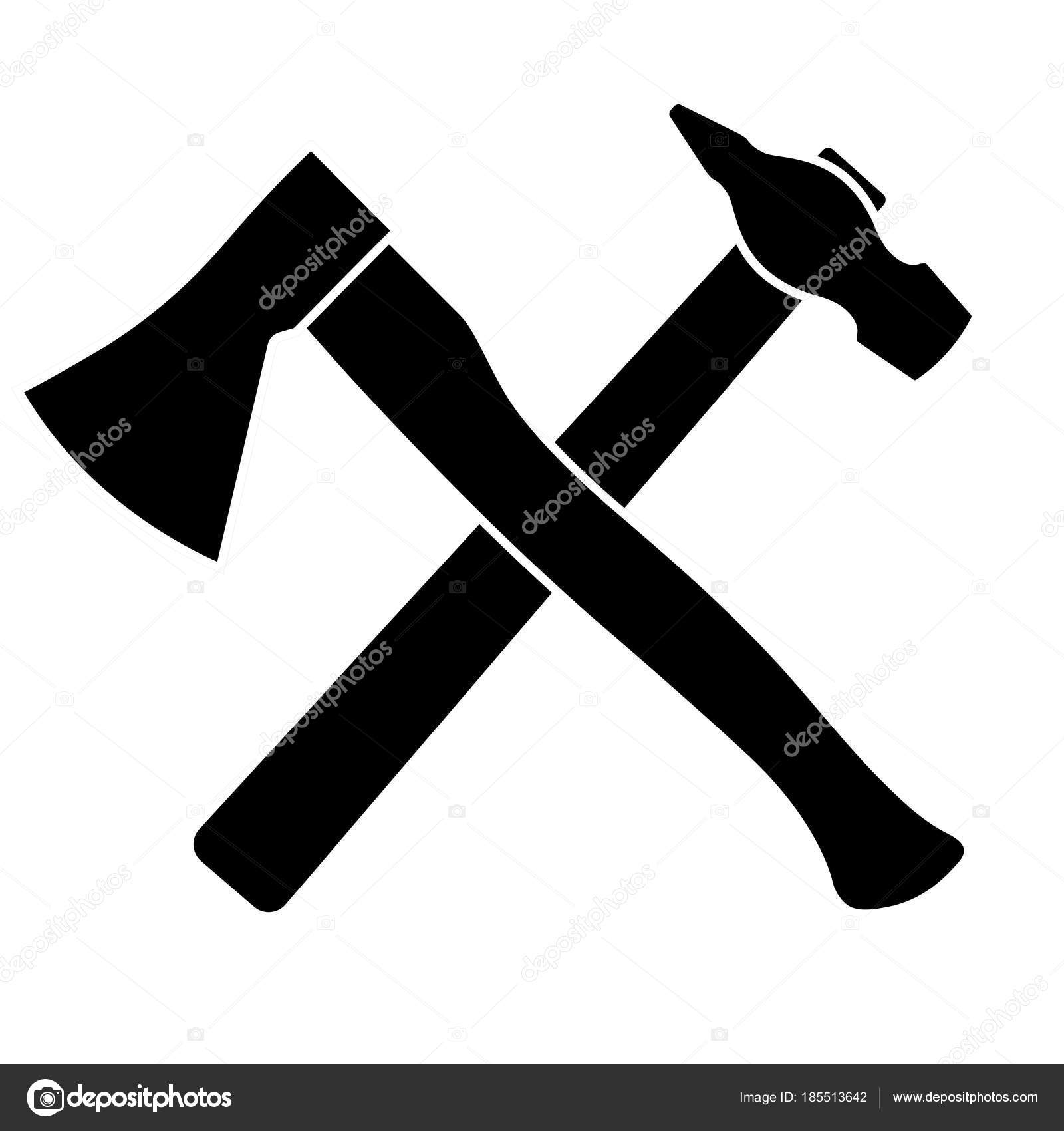 Axe and hammer on a white background Stock Vector Image by ©Laures ...