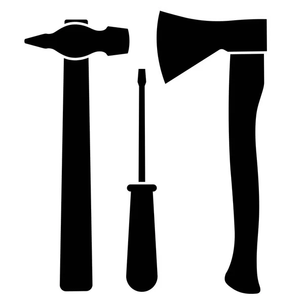 Axe and hammer on a white background Stock Vector Image by ©Laures ...