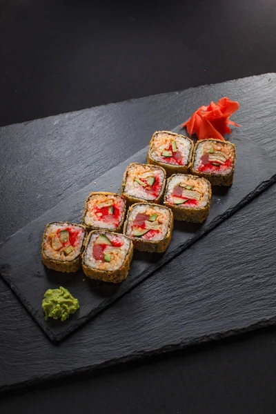 Japanese food hot roll with tuna - Stock Image - Everypixel