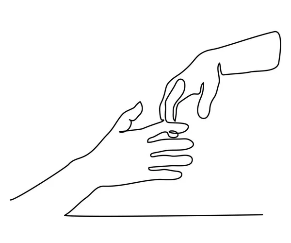 Continuous line drawing of holding hands together Stock Vector Image by ...