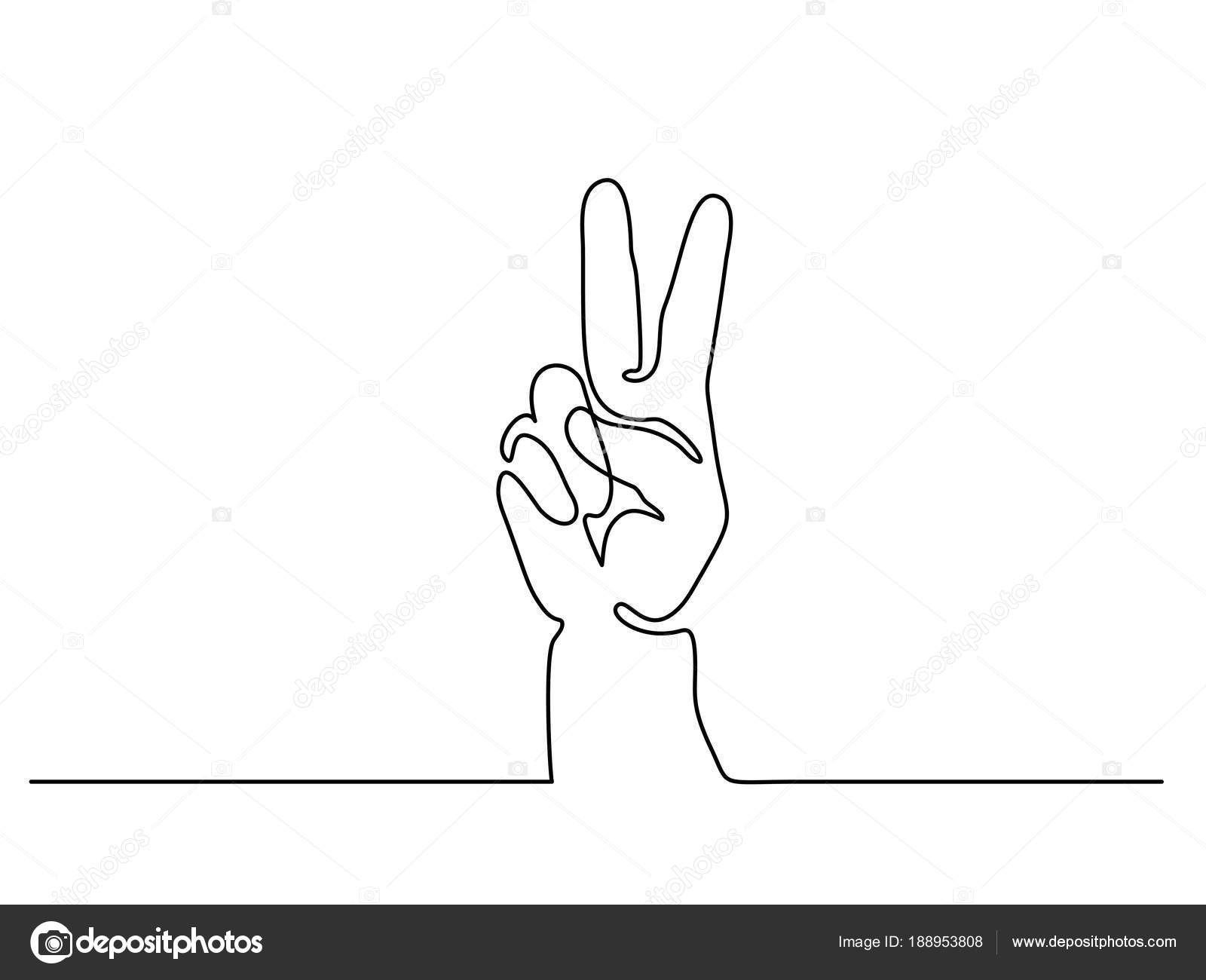 Hand showing victory sign Stock Vector Image by ©Valenty #188953808