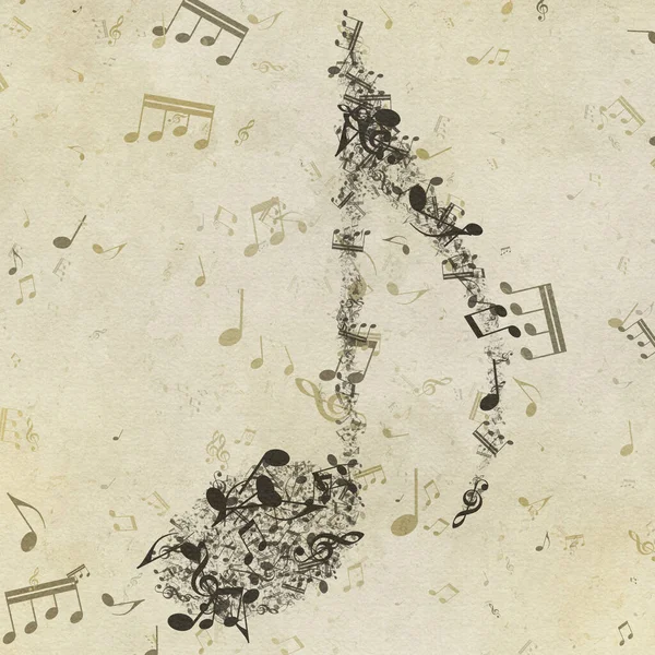 Music notes on old paper sheet, to use for the background Stock Photo ...