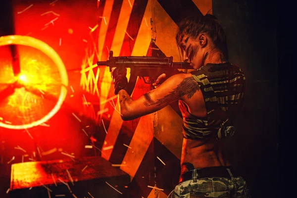 Woman warrior with gun - Stock Image - Everypixel