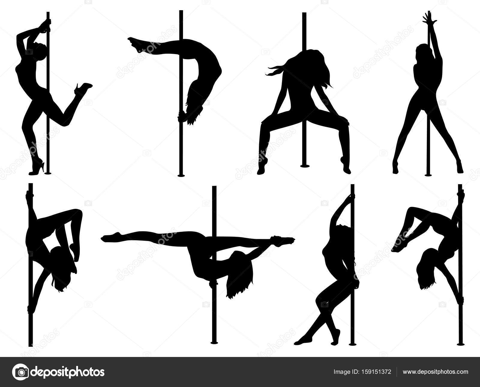 Pole Dance Women Silhouettes Stock Vector By ©chaoss 159151372