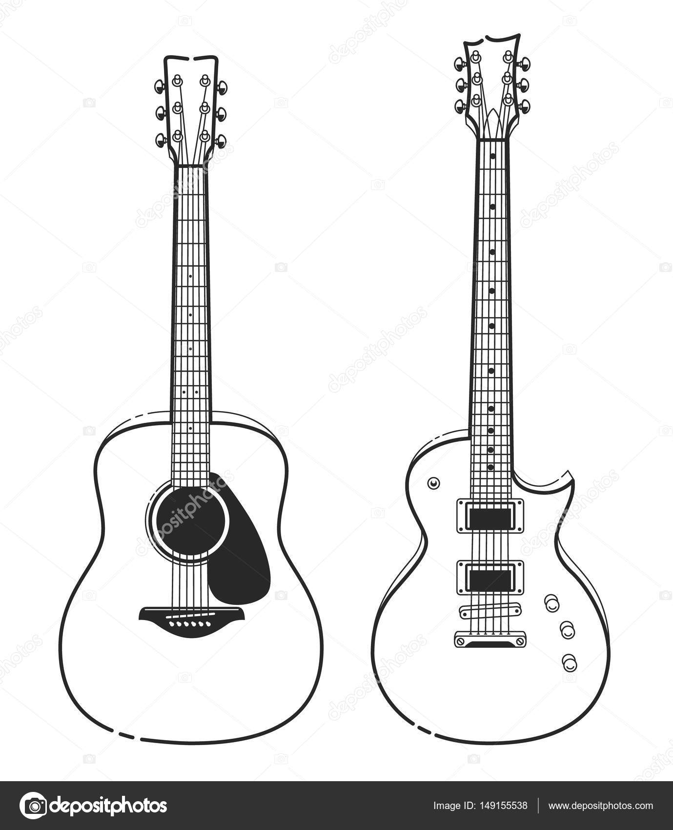 Clipart De Contour De Guitare électrique