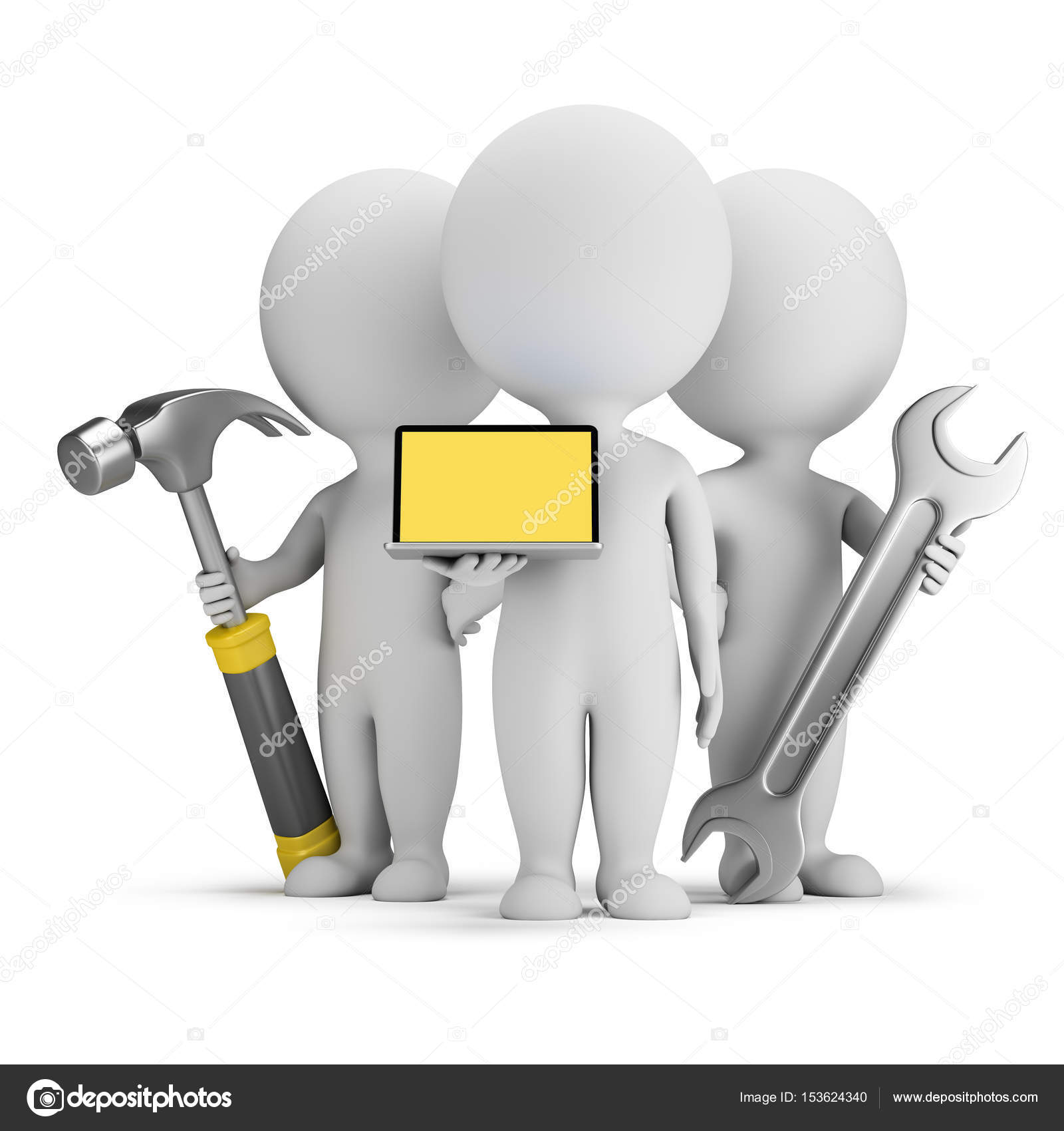 3d small people - computer help — Stock Photo © AnatolyM #153624340