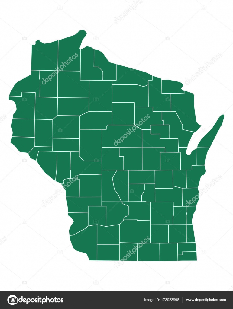 Mapa exacto de Wisconsin Vector de stock por ©rbiedermann 173023998