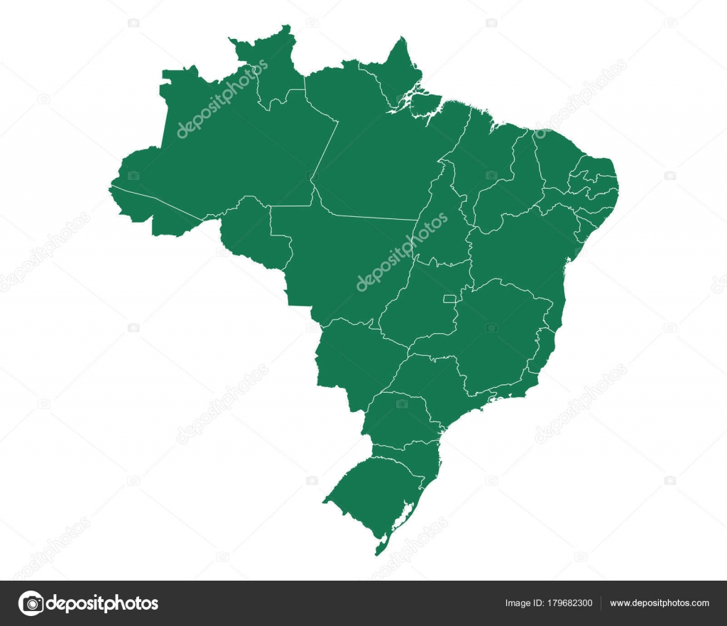 Přesná mapa Brazílie Stock Vektor od ©rbiedermann 179682300