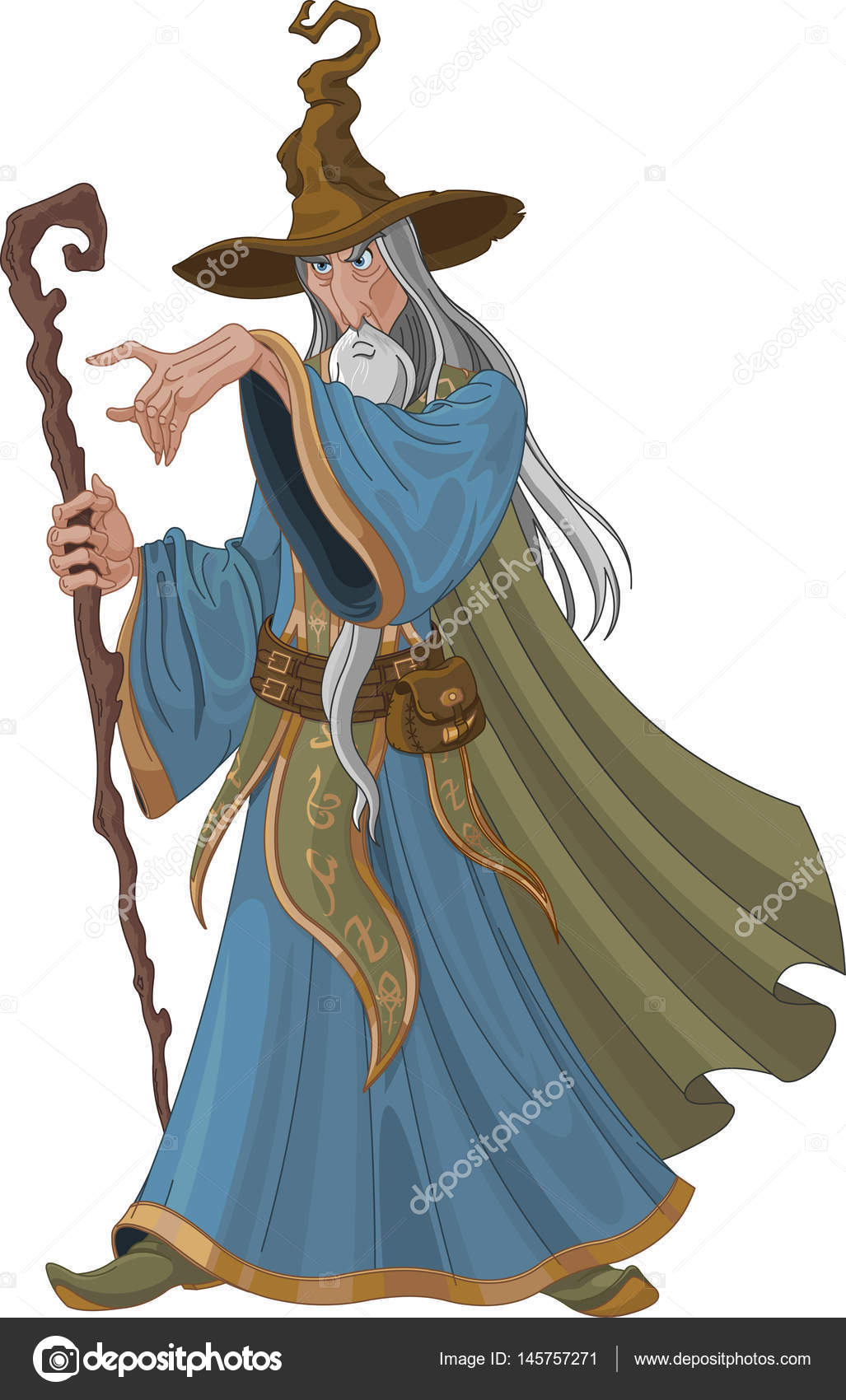 Style wizard with staff Stock Vector Image by ©Dazdraperma #145757271