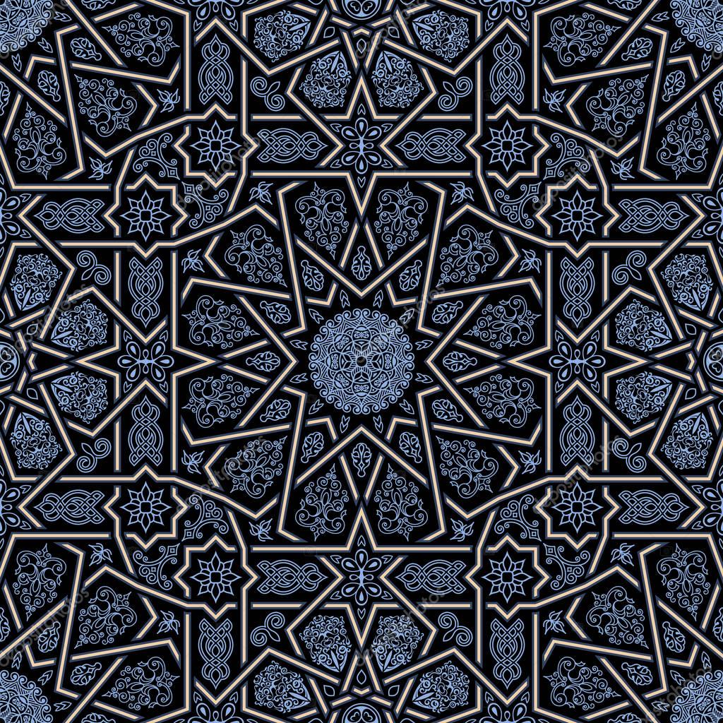 Inconsútil patrón islámico marroquí. Adorno geométrico árabe 2024