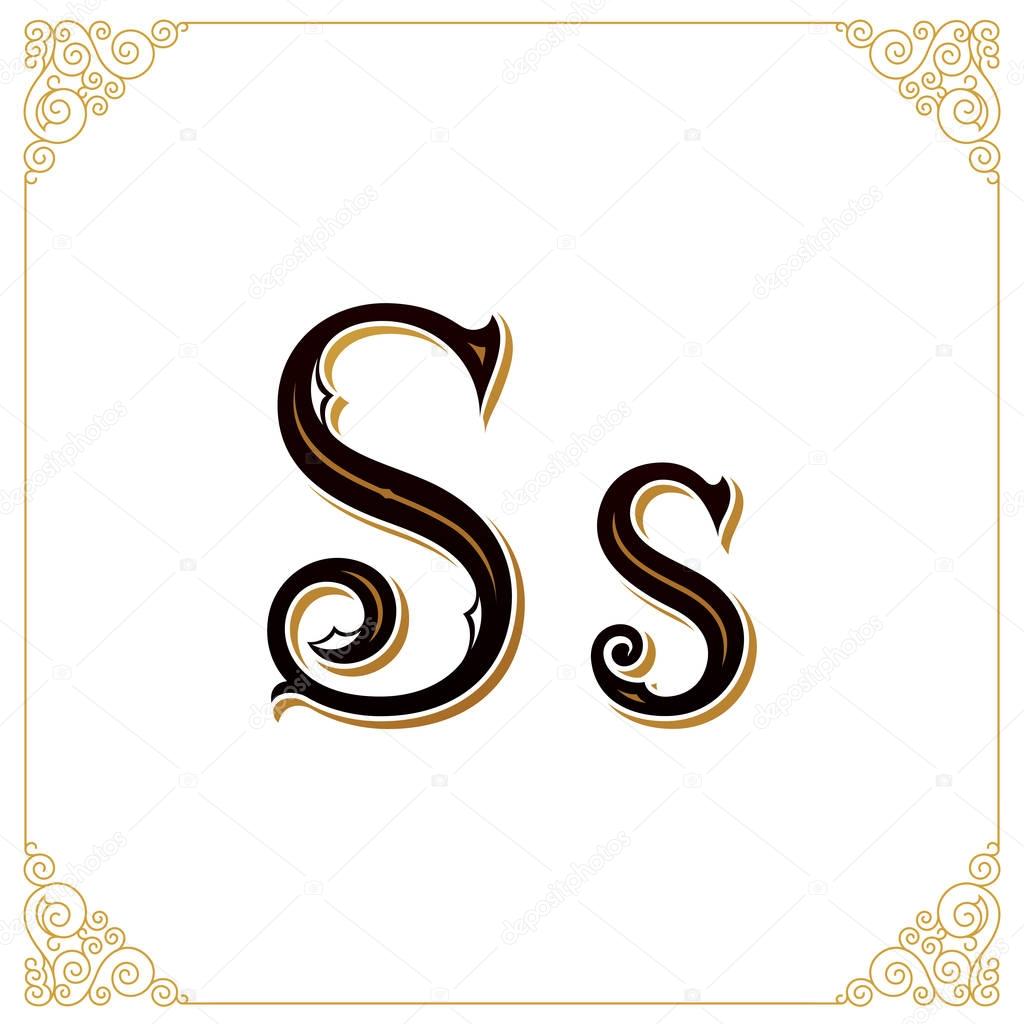 Vector Vintage Font. Letter and monogram in the calligraphic style ...