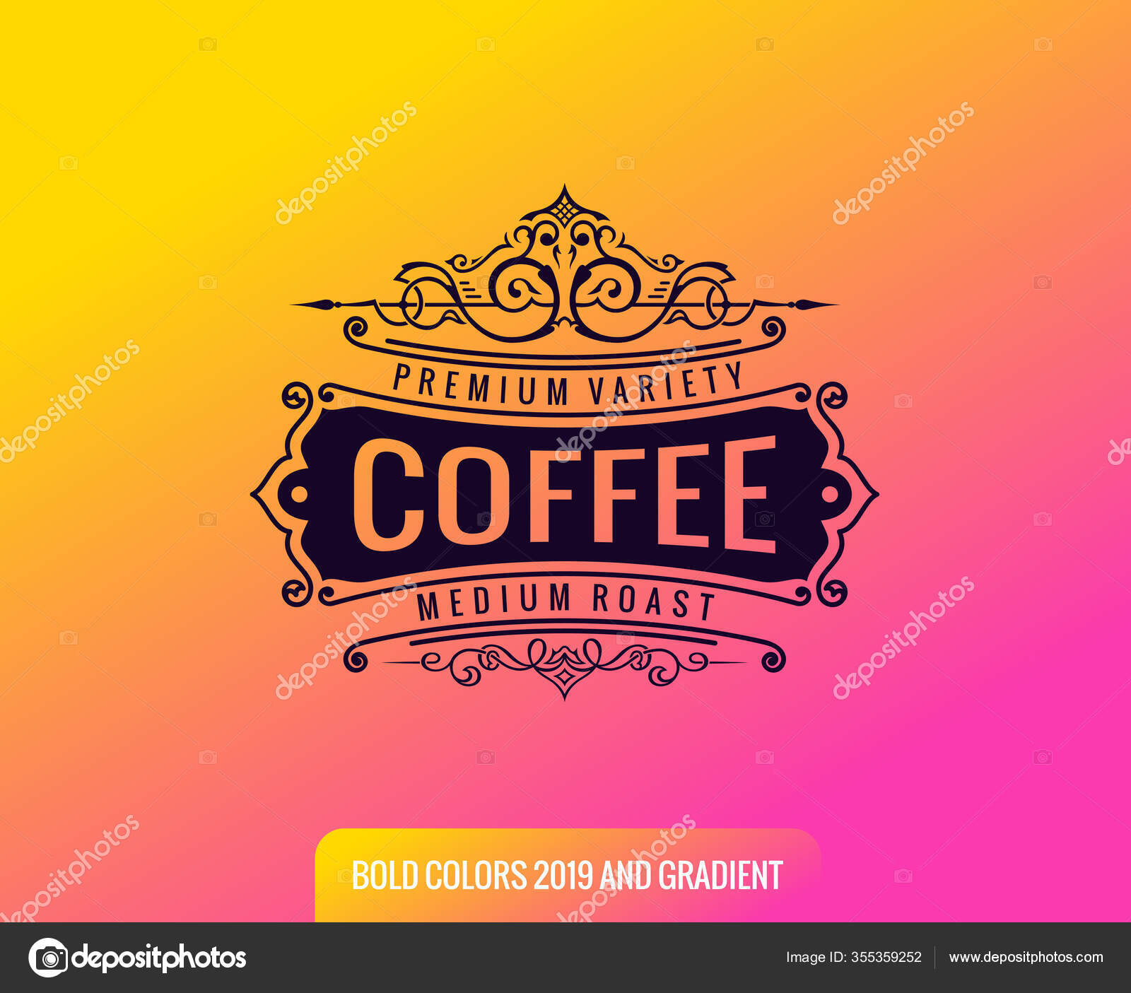 Label on color gradient background. Vintage logo, label, card, badge ...