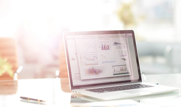 Close-up of the screens of personal computers on a modern workplace in ...