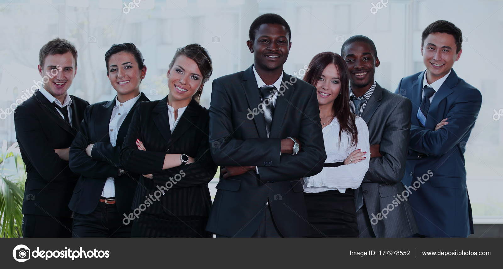 Multiracial business team people group smiling at camera. Stock Photo by ©depositedhar 177978552