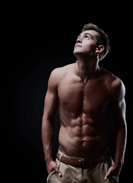 Handsome muscle man side view ⬇ Stock Photo, Image by © magann #309516122