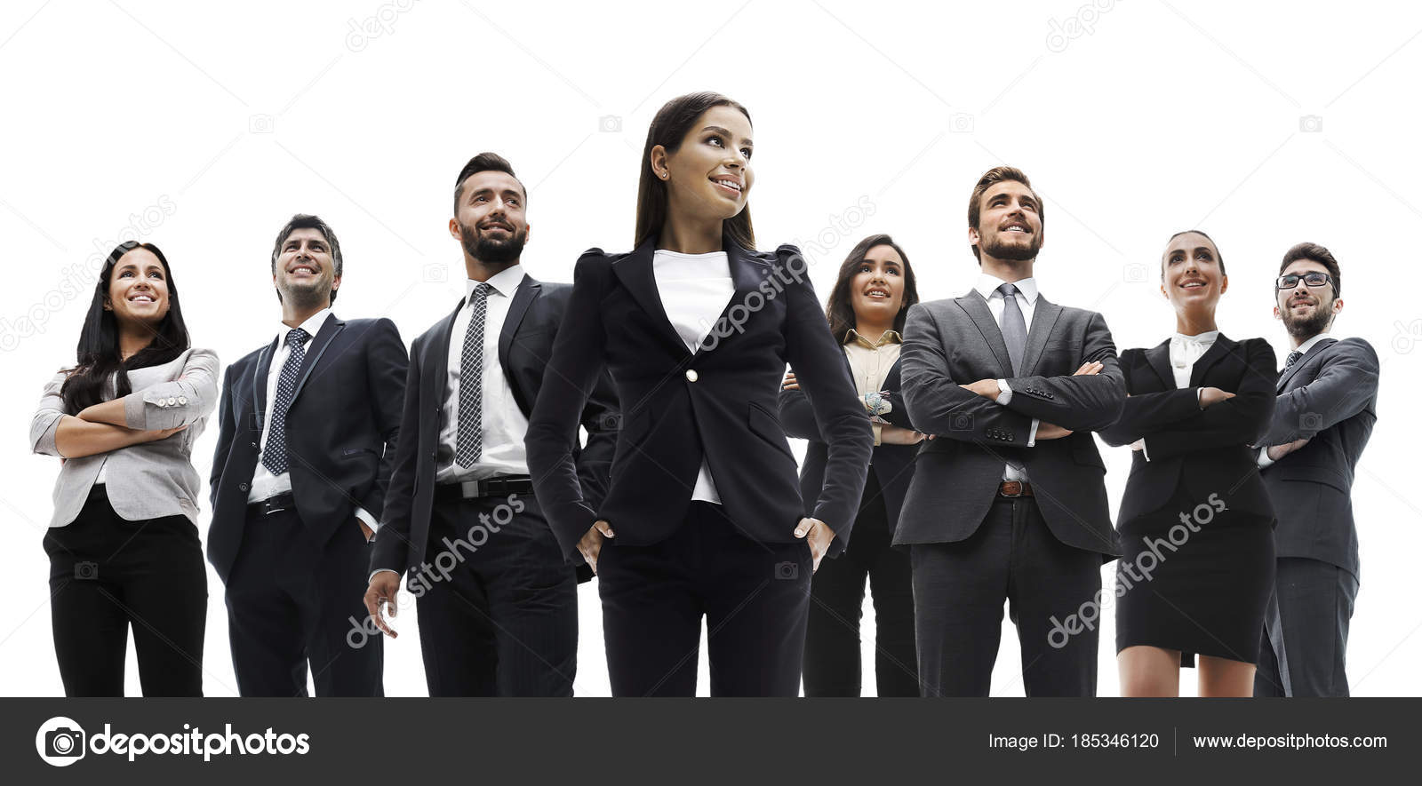 Happy successful business team isolated on white background Stock Photo ...