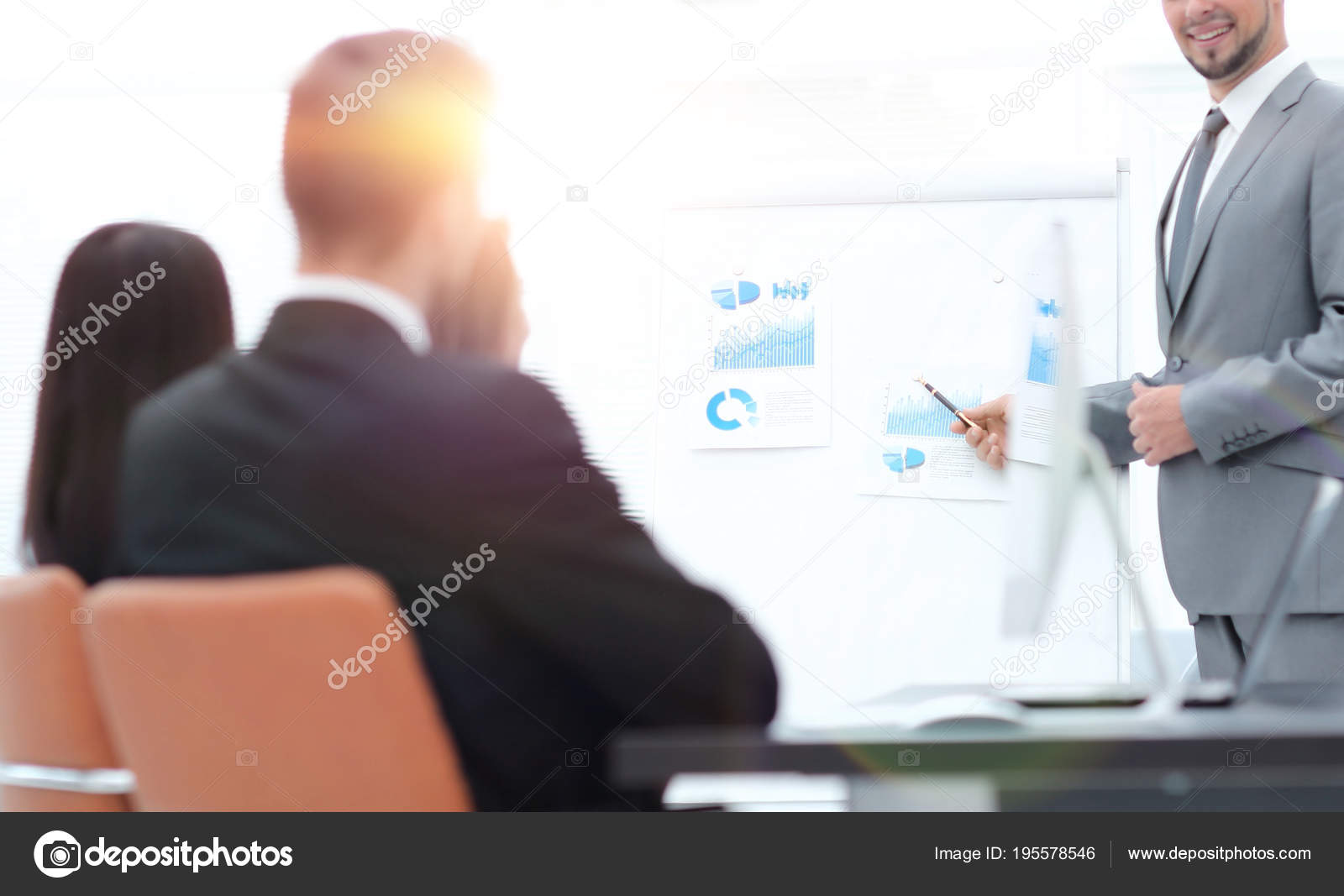 Business man making a presentation in the office. — Stock Photo ...
