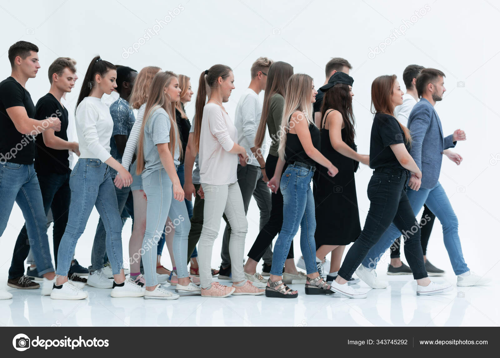 People Standing Side View