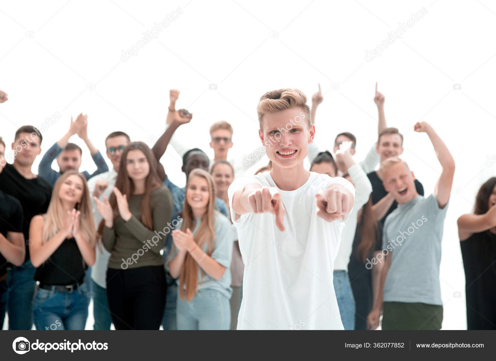 Background image. happy guy pointing at you. Stock Photo by ...