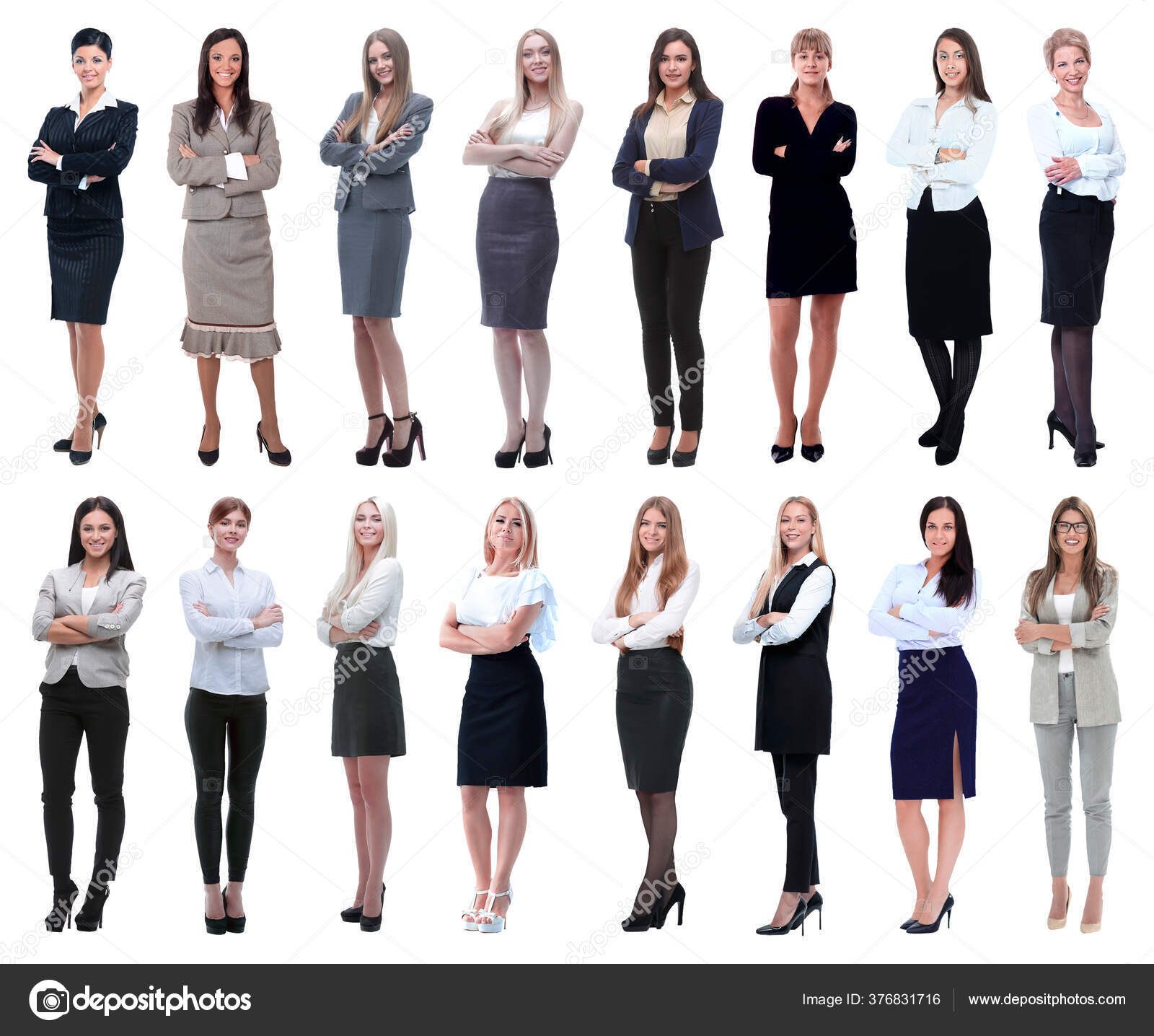 In full growth.collage of a group of successful young business women ...