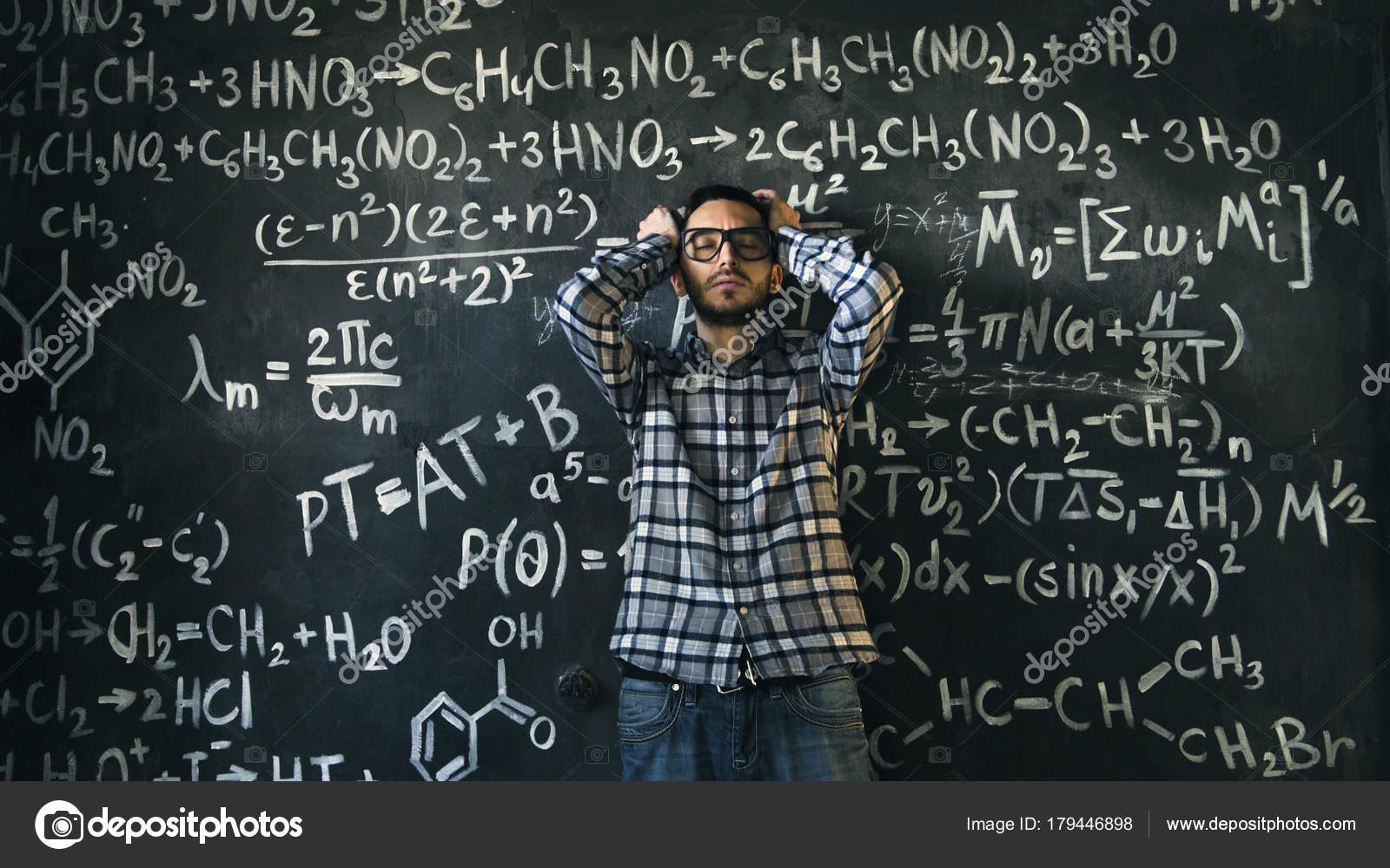 Scientist man disappointed about problems experiment in chemical and ...