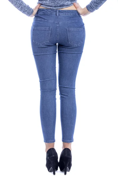 Female body part denim jeans, back view — Stock Photo © arkusha #142059068
