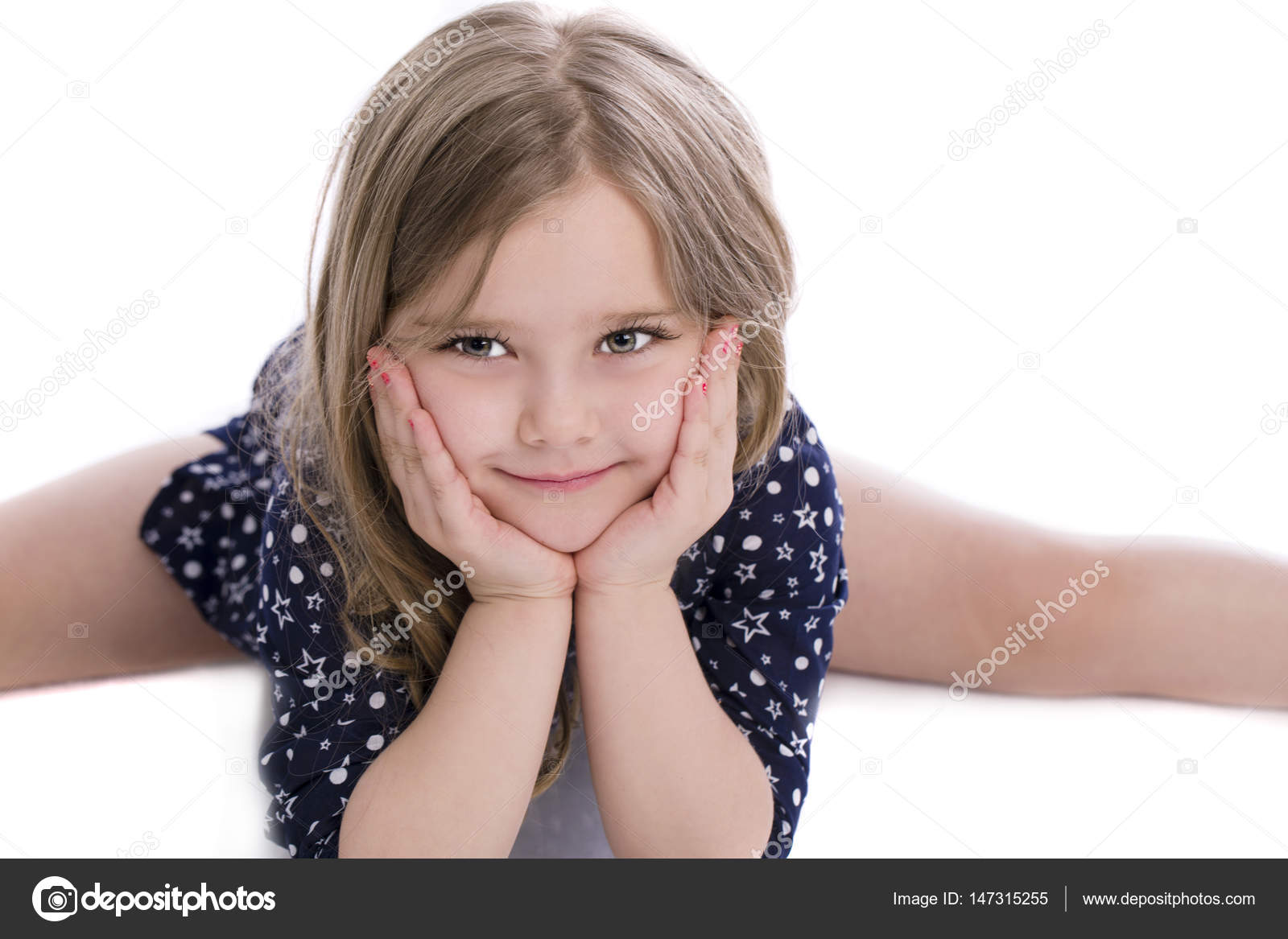 Beautiful blonde little girl Stock Photo by ©arkusha 147315255