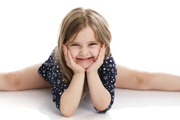 Beautiful blonde little girl Stock Photo by ©arkusha 147315255