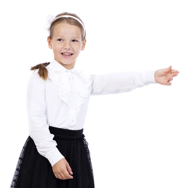 Beautiful Blonde Little Girl Isolated White Background — Stock Photo © arkusha #206795738