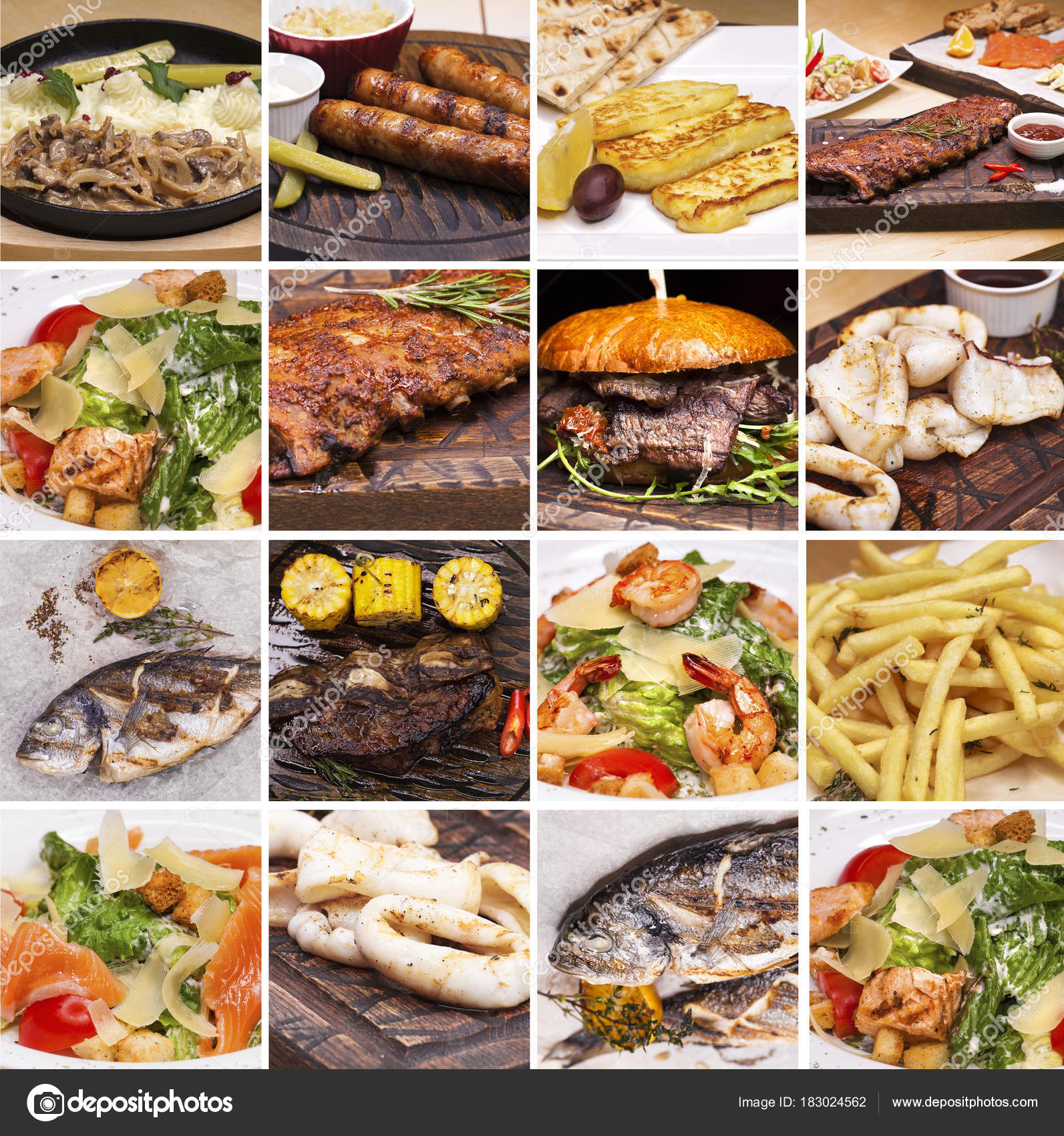 Collage of restaurant dishes Stock Photo by ©arkusha 183024562