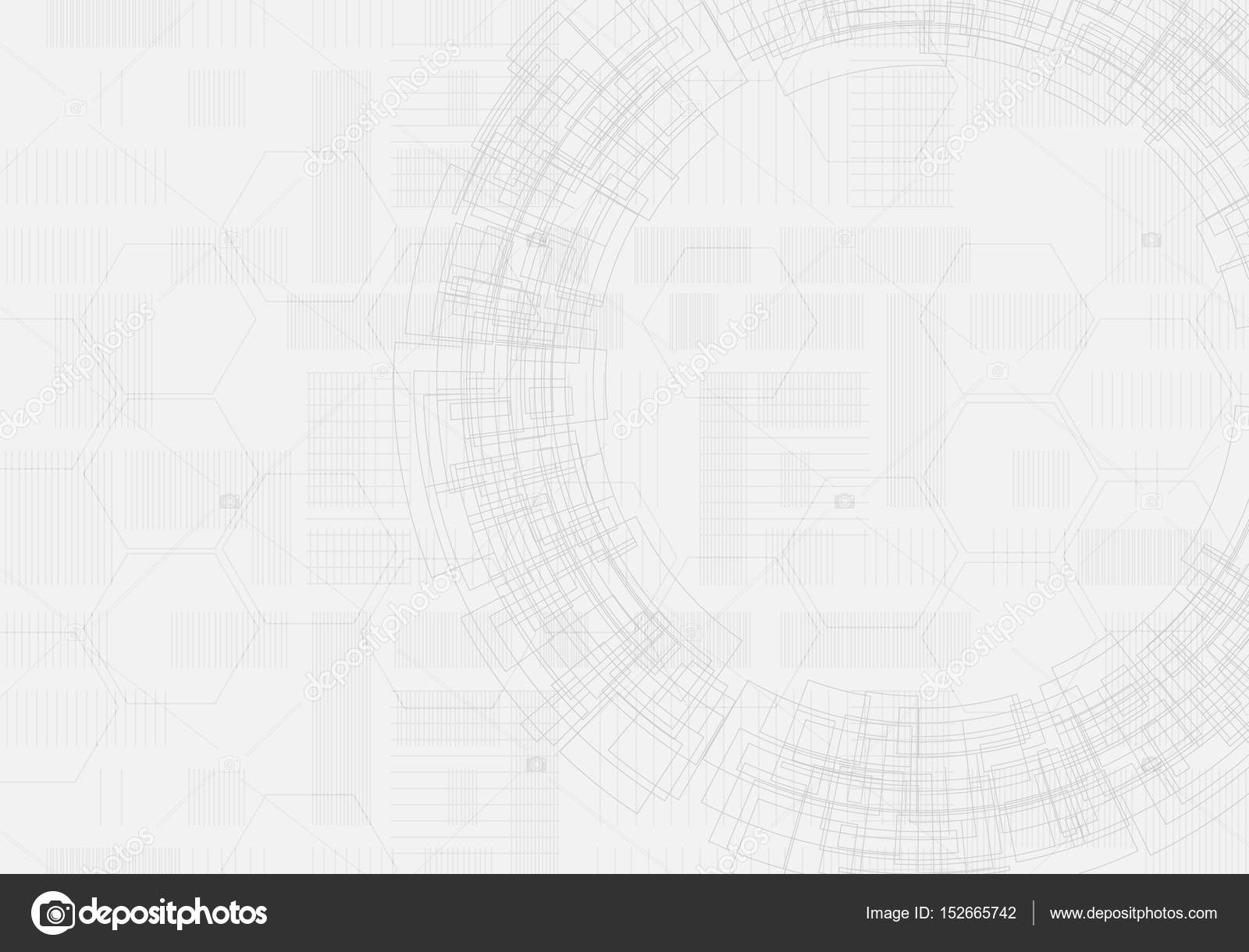 Technology with lines circles background image dark gray. Vector. Stock ...