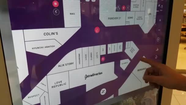 Interactive shopping mall map sign for visitors. Stock Video Footage by ...