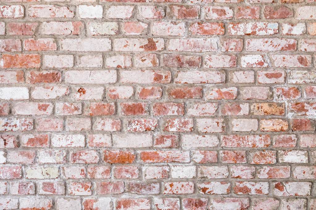 Texture of old rustic brick wall painted with white — Stock Photo ...