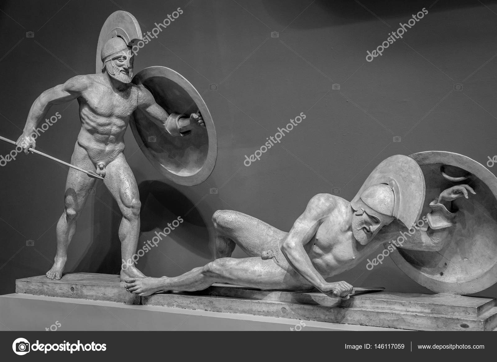 Marble sculpture of greek warriors Stock Photo by ©gilmanshin 146117059