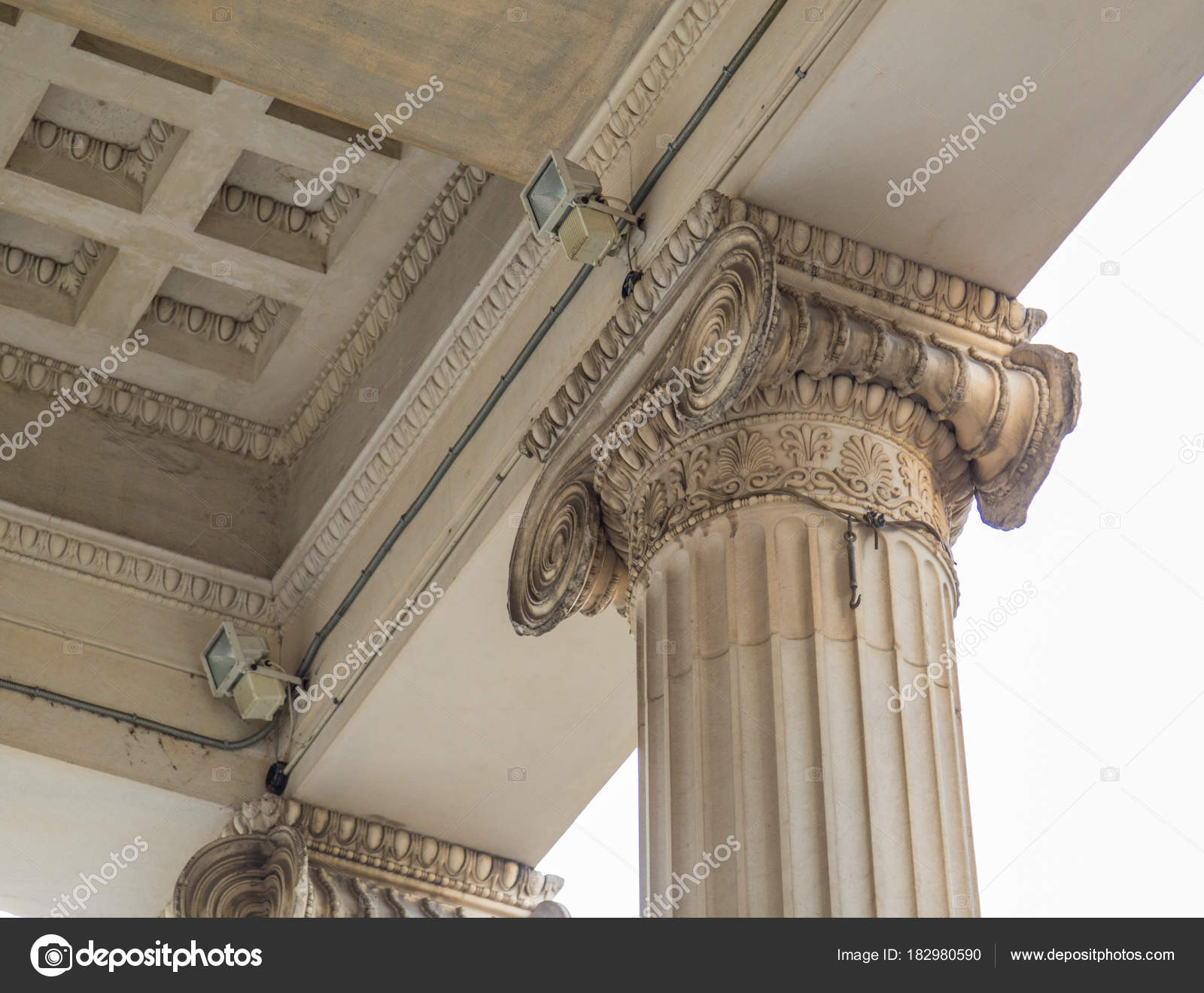 Close-up shot of a line of Greek-style columns Stock Photo by ...
