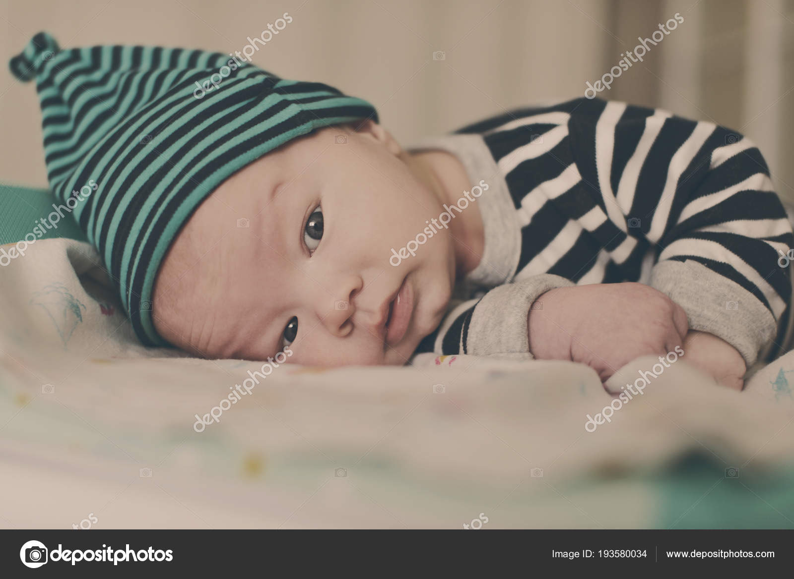Funny Baby Boy Laying Changing Table Stock Photo by ©Reanas 193580034