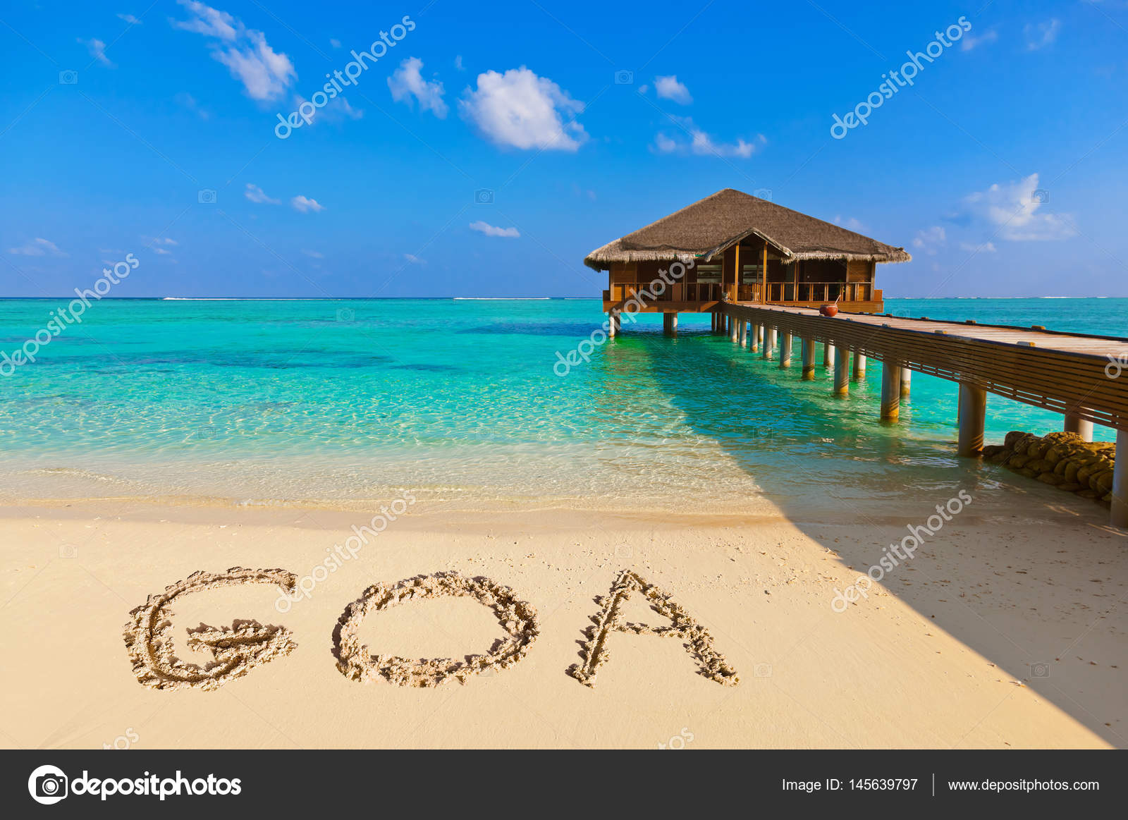 Word Goa on beach Stock Photo by ©Violin 145639797