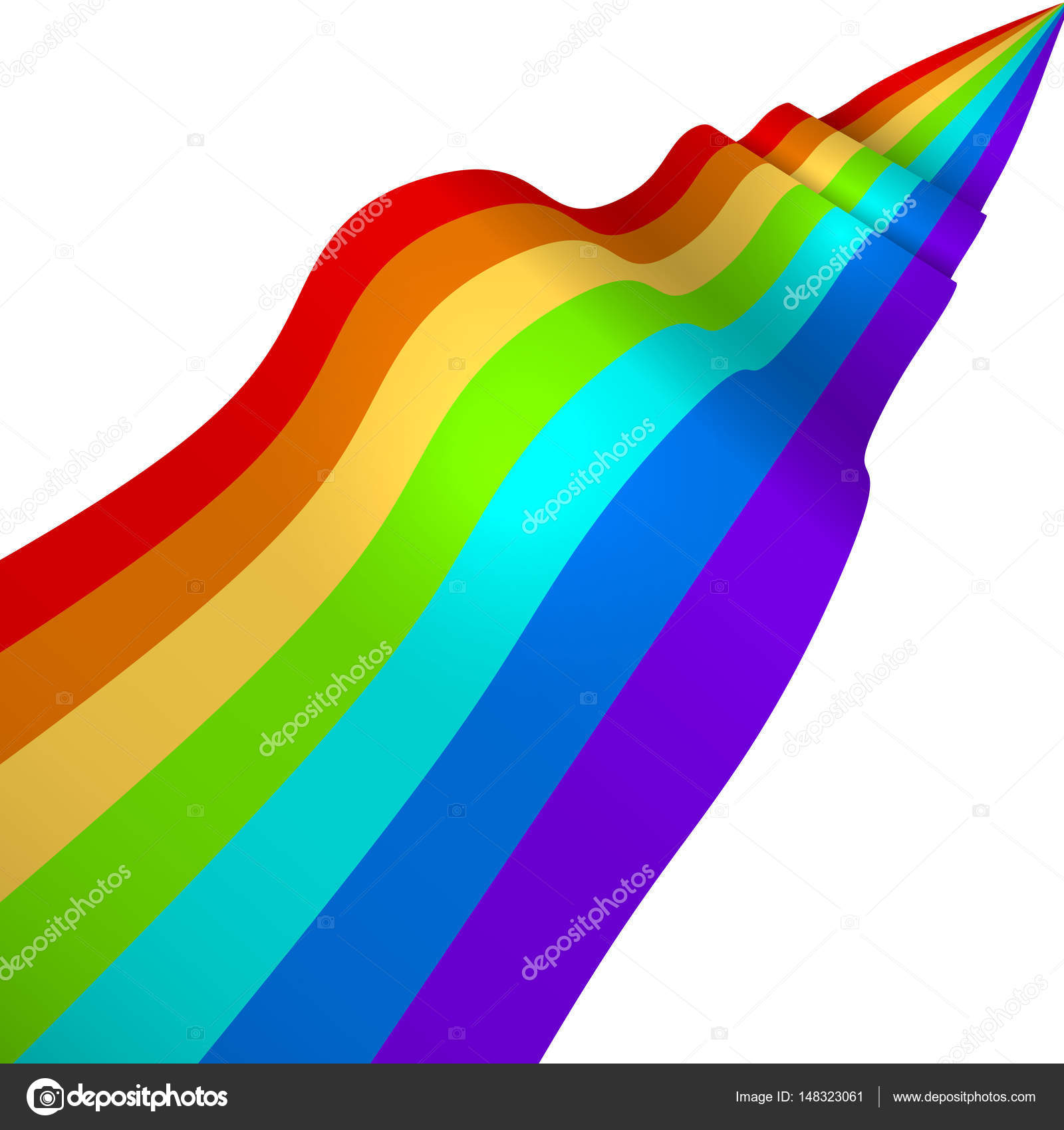Colorful 3D rainbow ribbon vector background with white copy spa Stock ...
