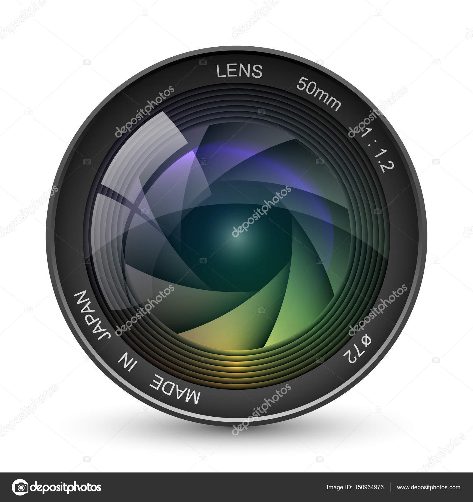 Front view of photo camera lens vector illustration Stock Vector by ...