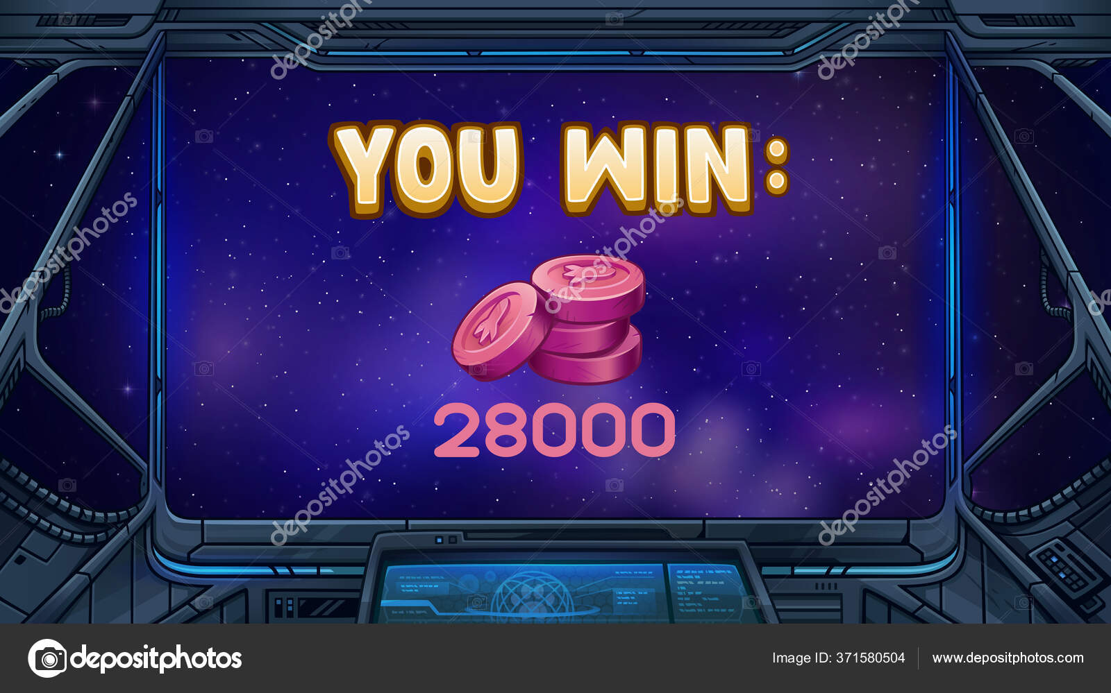 Screen You Win Space Game Vector Illustration Stock Vector by ©saranai ...