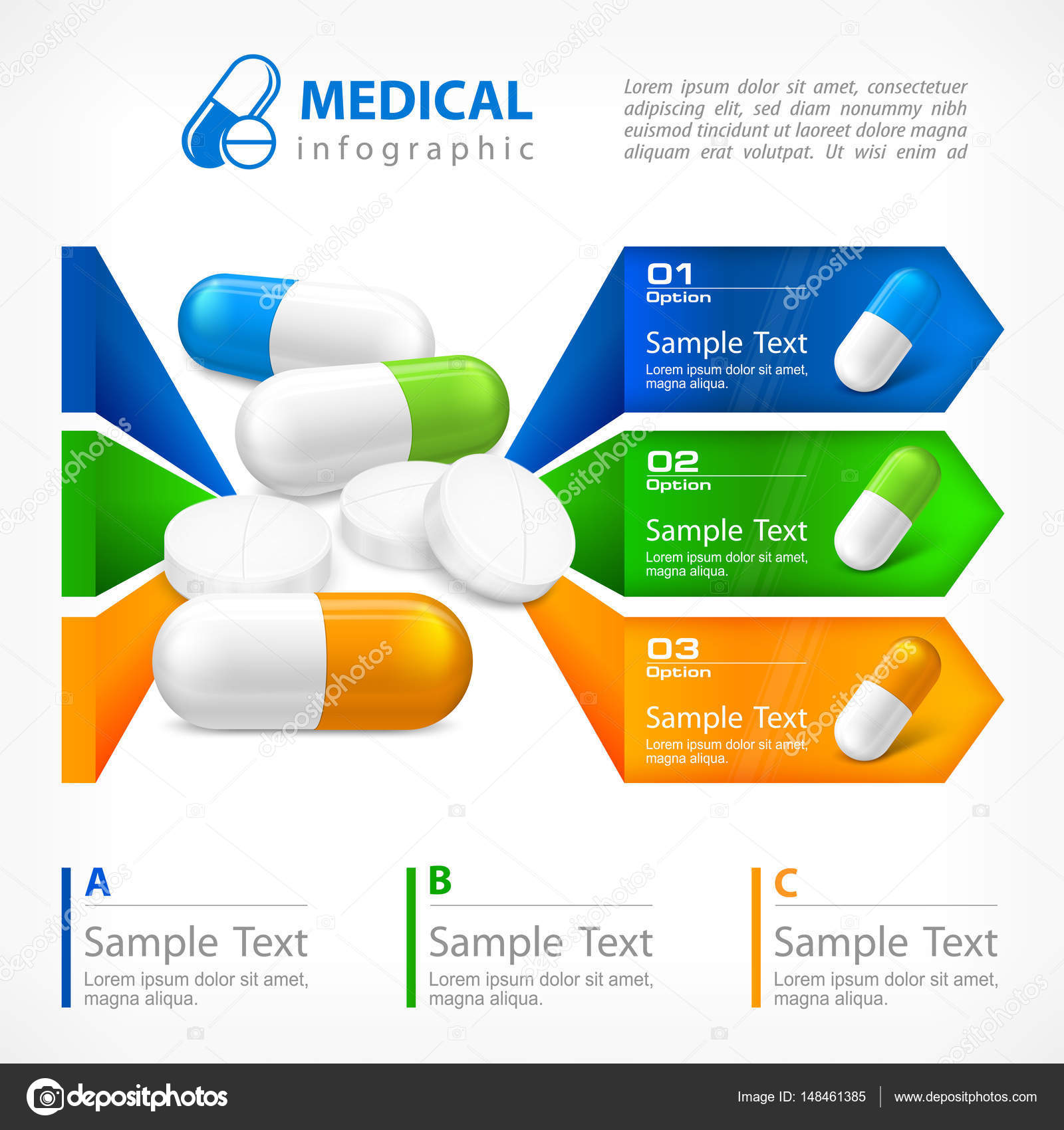 Medical pill infographic on white Stock Vector Image by ©creatOR76 ...