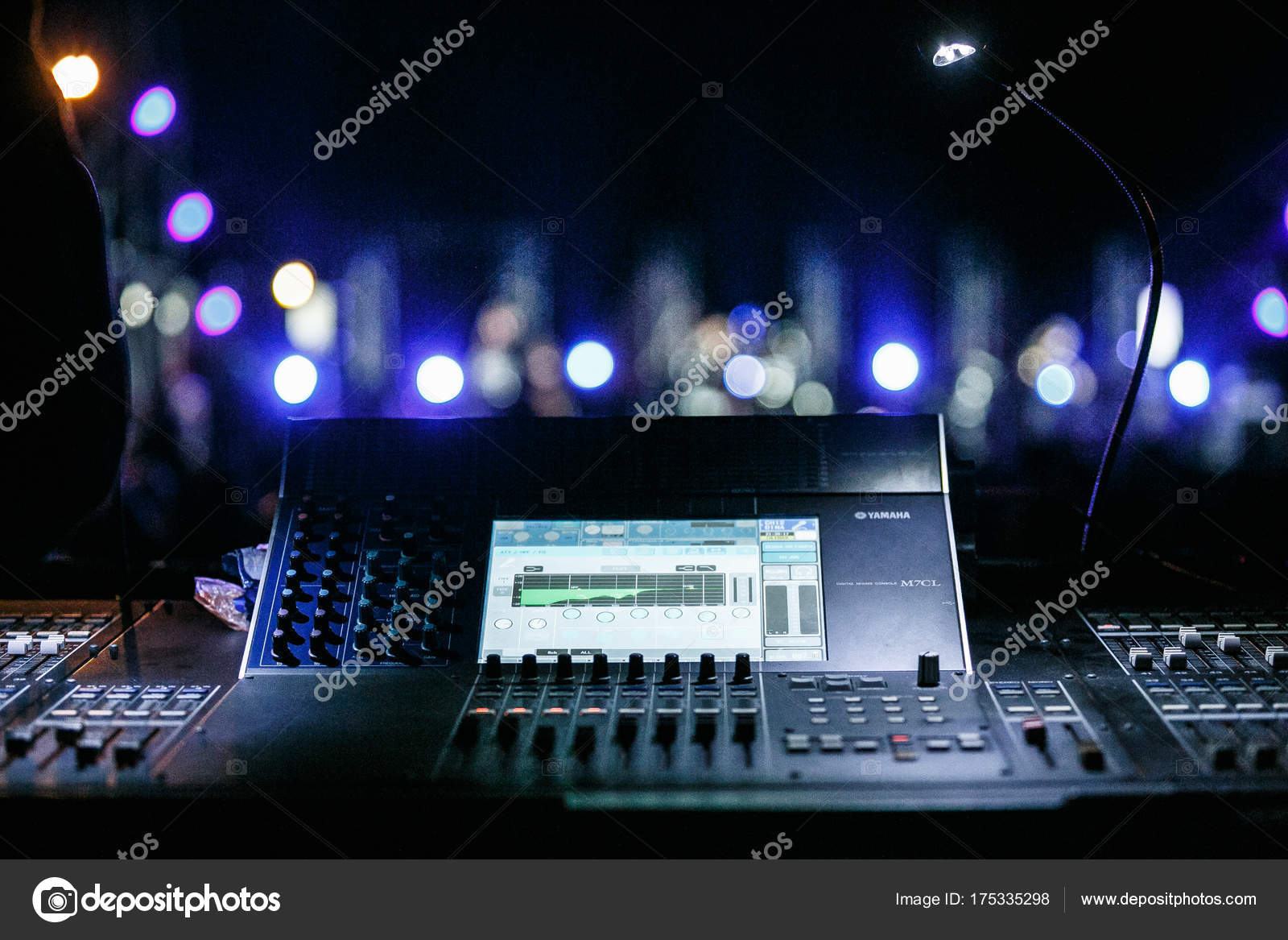 Professional stage lighting controller panel on music festival – Stock ...