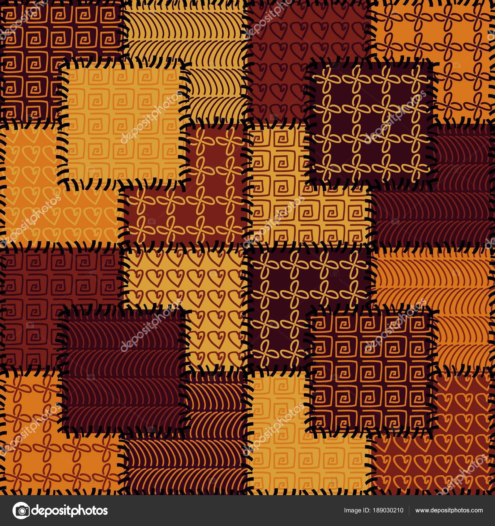 Patchwork Background Different Patterns Stock Vector by ©kle555 189030210