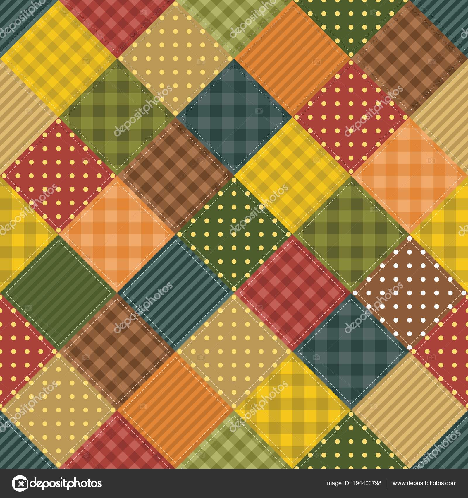 Seamless Patchwork Background Different Patterns Stock Vector by ...
