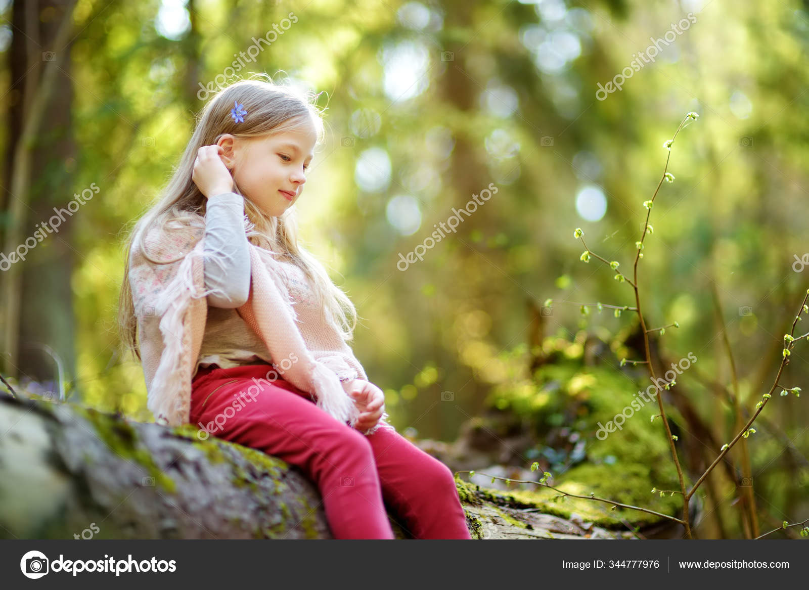 Tween Girl In The Woods