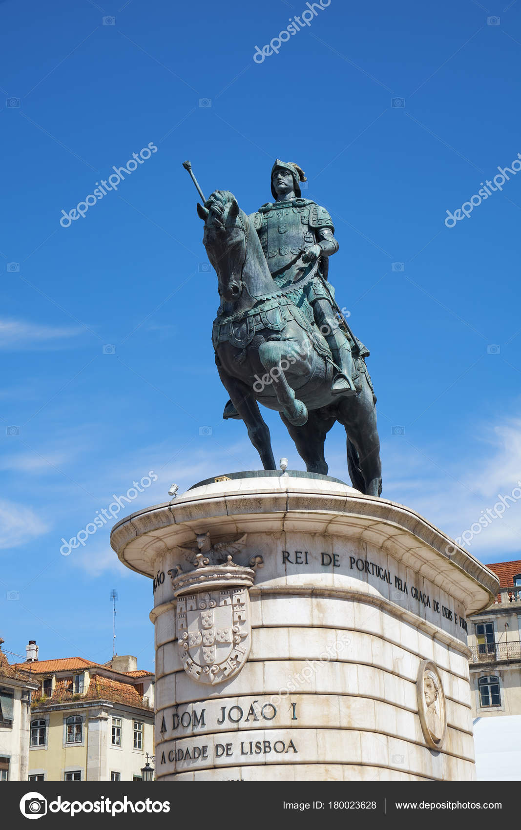 Statue of King Joao I on the Praca da Figueira . Lisbon. Portuga Stock ...