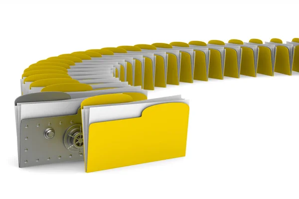 Multicolor computer folder on white background. Isolated 3d imag Stock ...